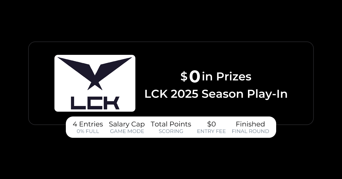 LCK 2025 Season Play-In | LoL Fantasy, play fantasy League of Legends ...